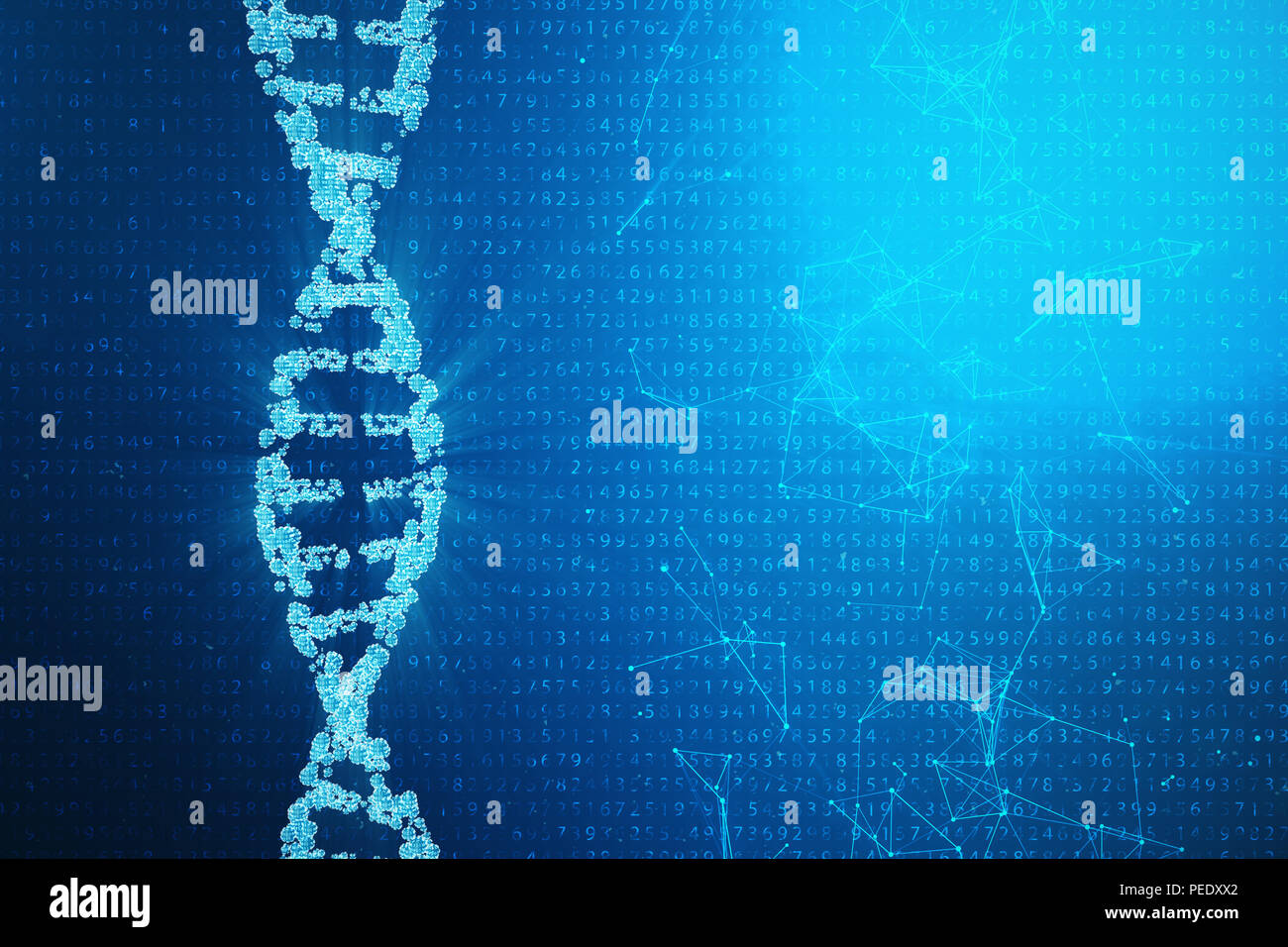Digital DNA molecule, structure. Concept binary code human genome. DNA ...