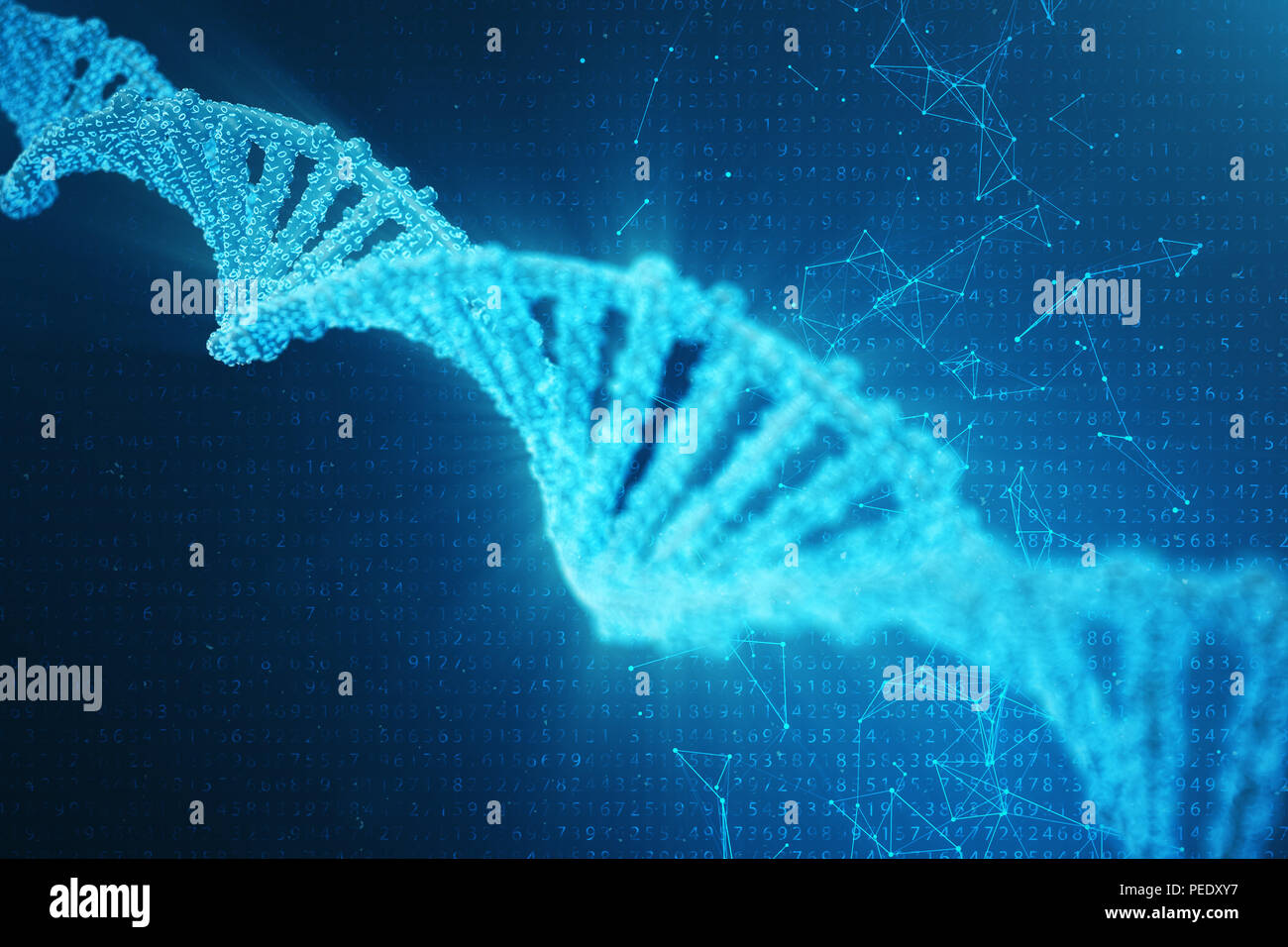 Digital DNA molecule, structure. Concept binary code human genome. DNA ...
