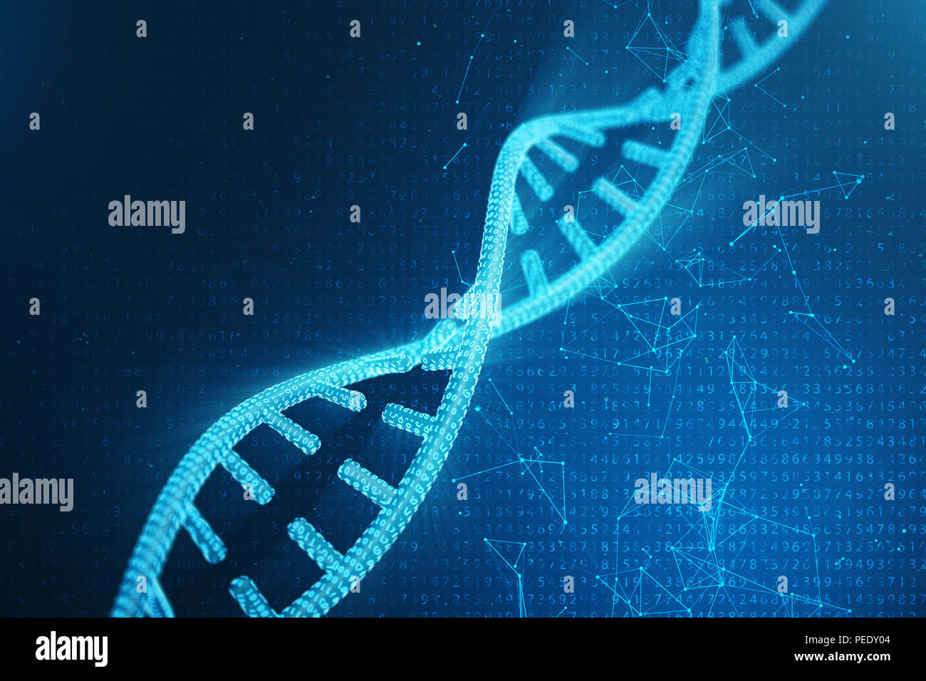 Digital DNA molecule, structure. Concept binary code human genome. DNA ...