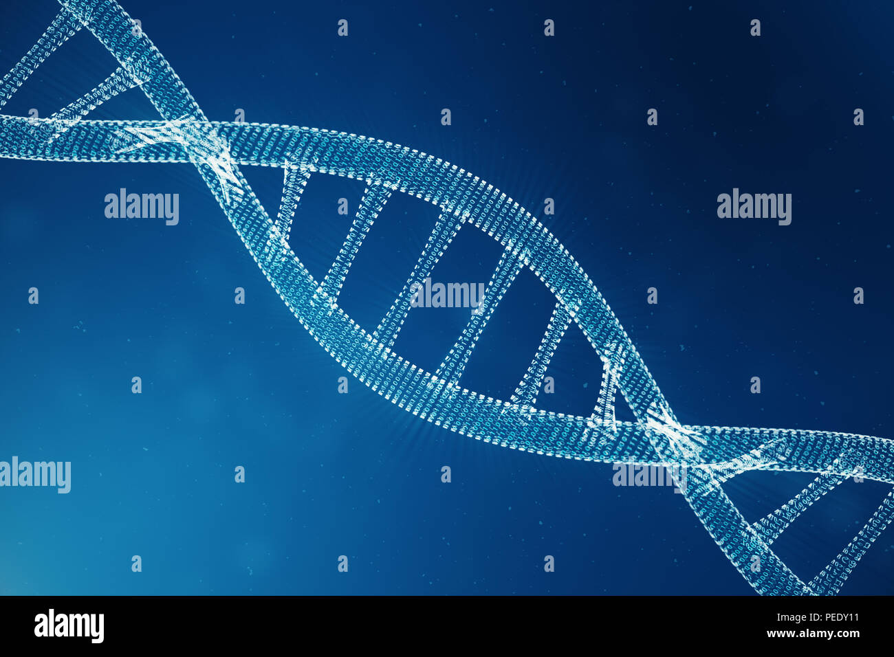 Digital DNA molecule, structure. Concept binary code human genome. DNA ...