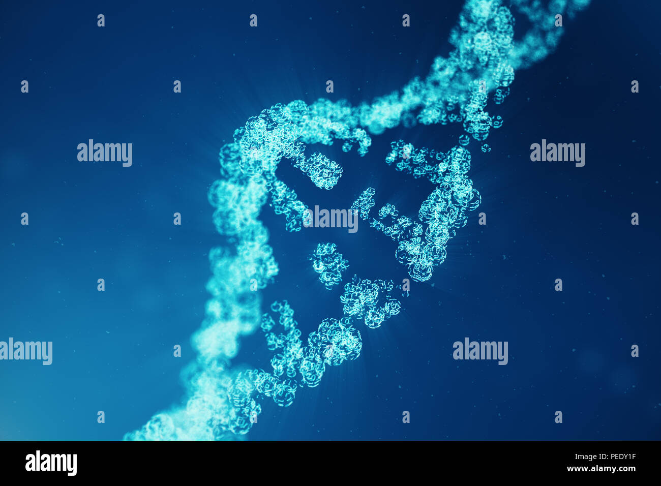 Digital DNA molecule, structure. Concept binary code human genome. DNA ...