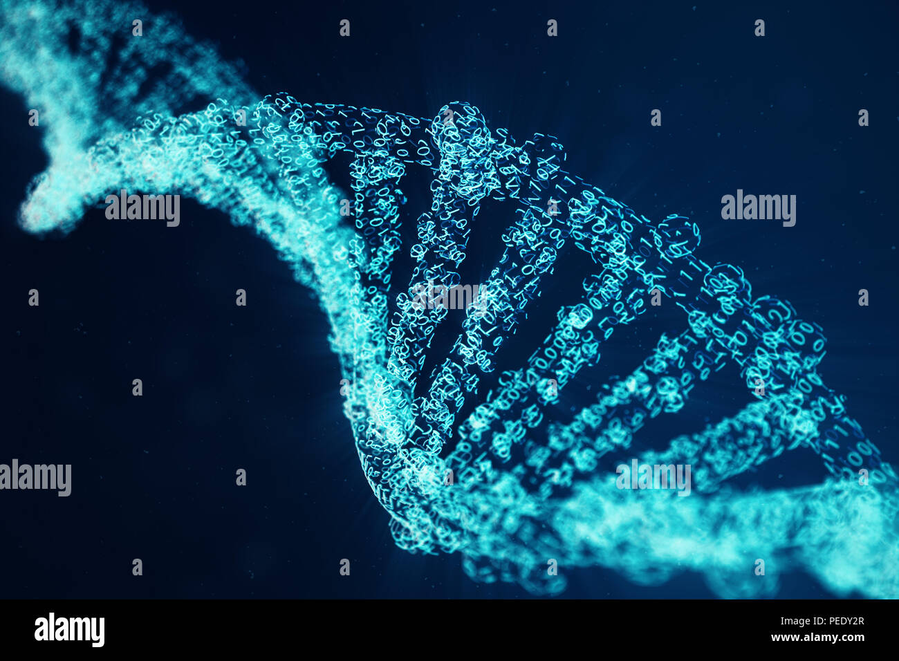 Digital DNA molecule, structure. Concept binary code human genome. DNA ...