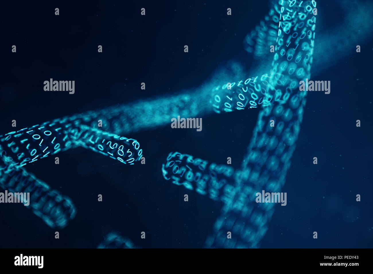 Digital DNA molecule, structure. Concept binary code human genome. DNA ...