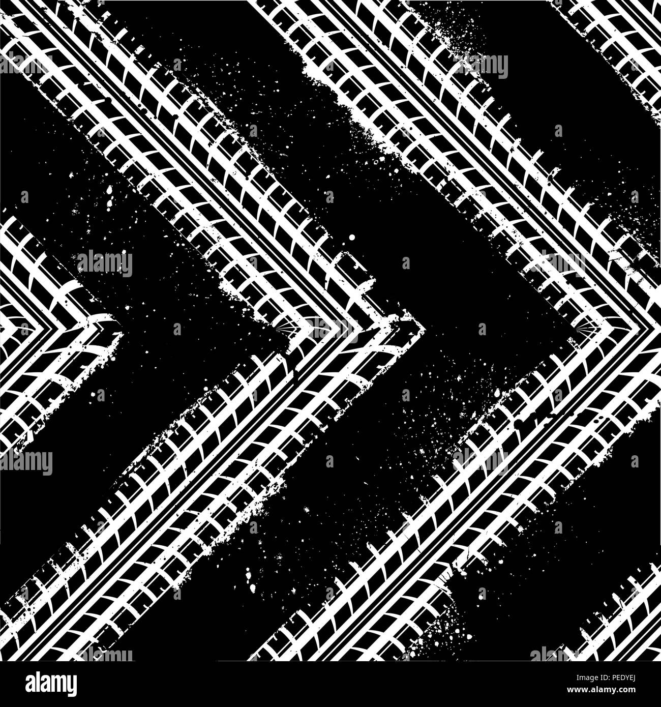 Abstract black and white background with ink blots and tire tracks ...