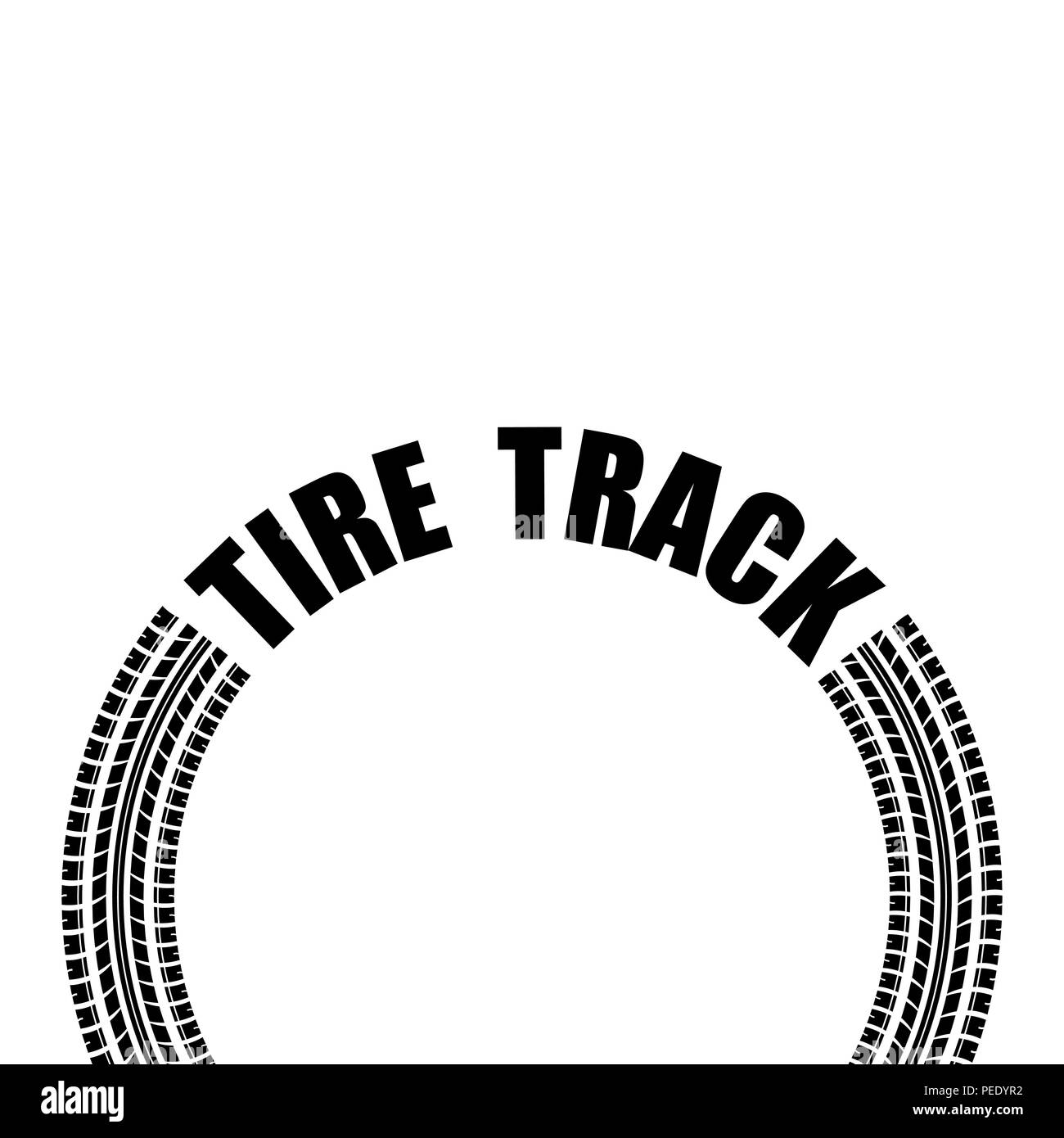 White background with black tire silhouette and sample text Stock ...