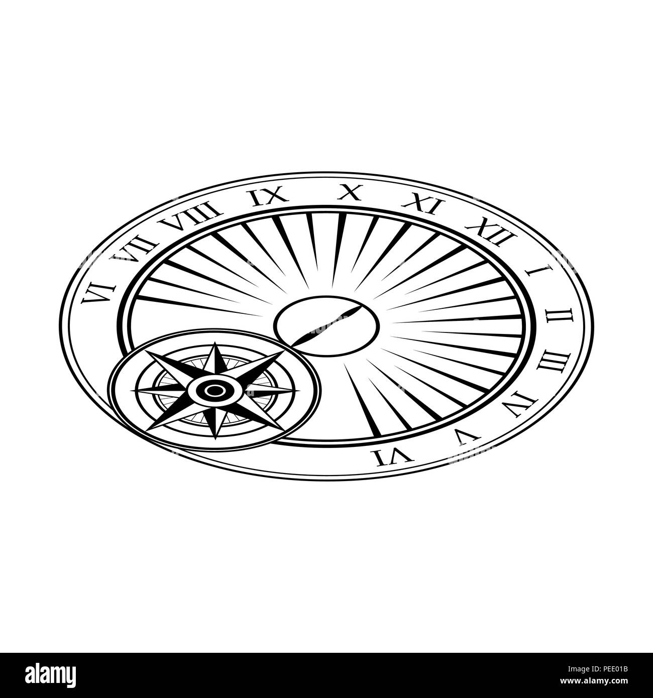 Sundial illustration hi-res stock photography and images - Alamy