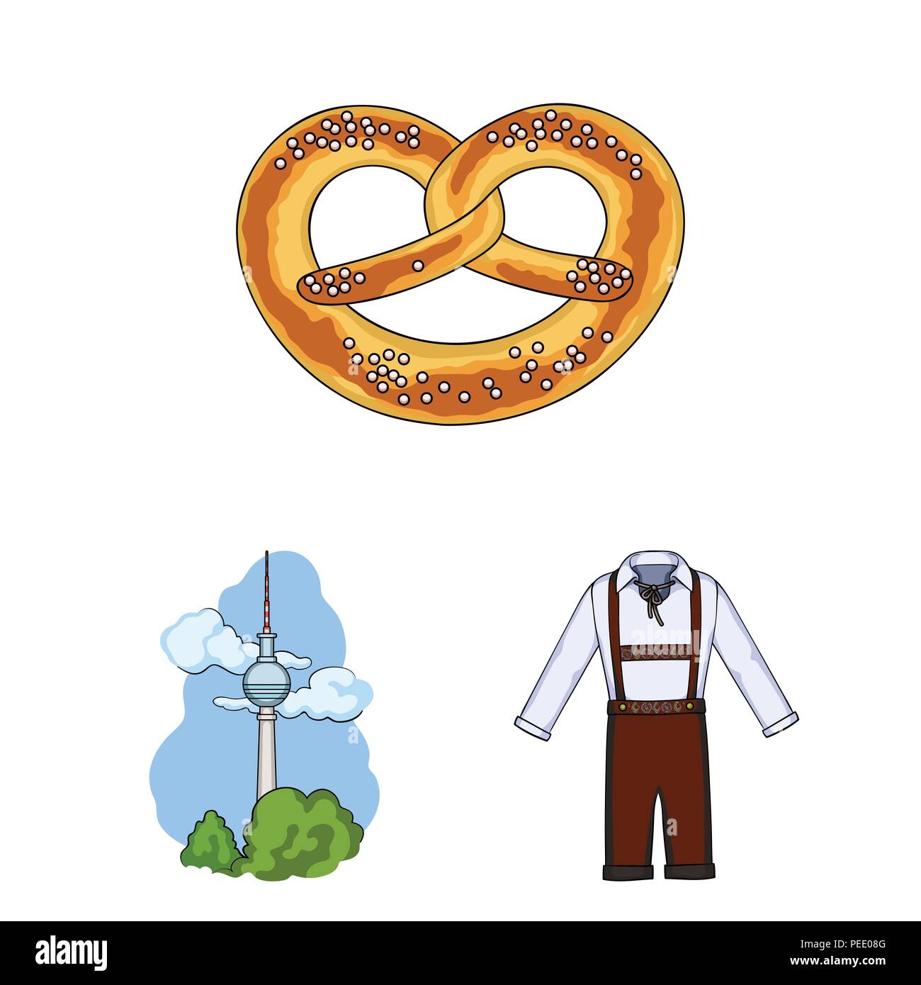 Country Germany cartoon icons in set collection for design. Germany and ...