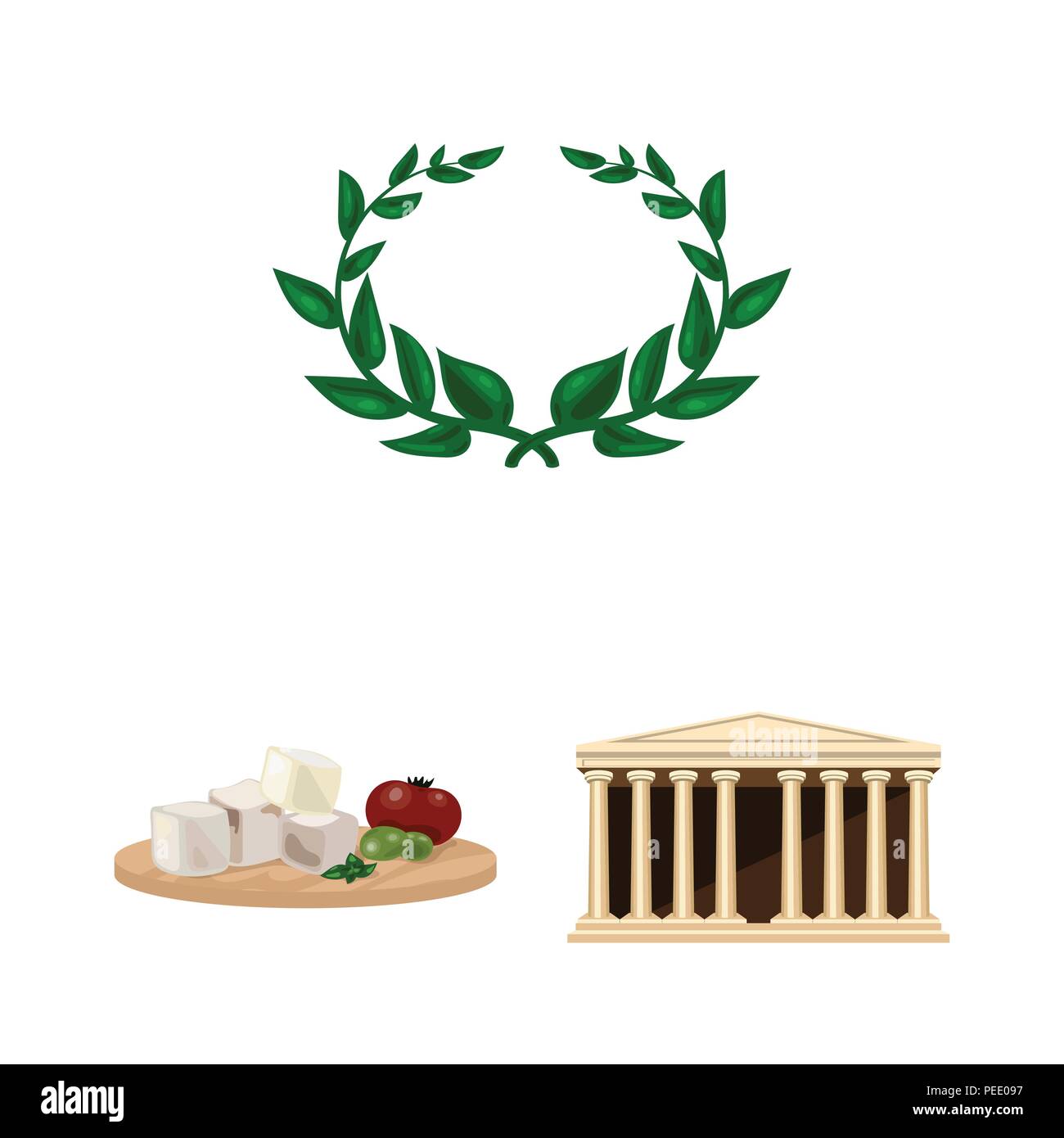 Country Greece cartoon icons in set collection for design.Greece and ...