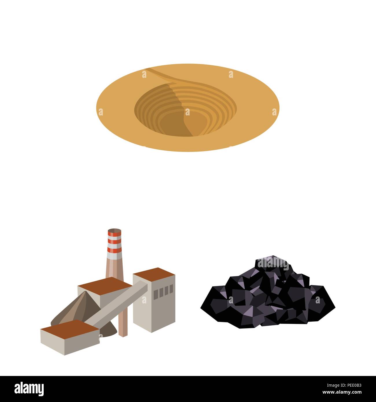 Mining industry cartoon icons in set collection for design. Equipment ...