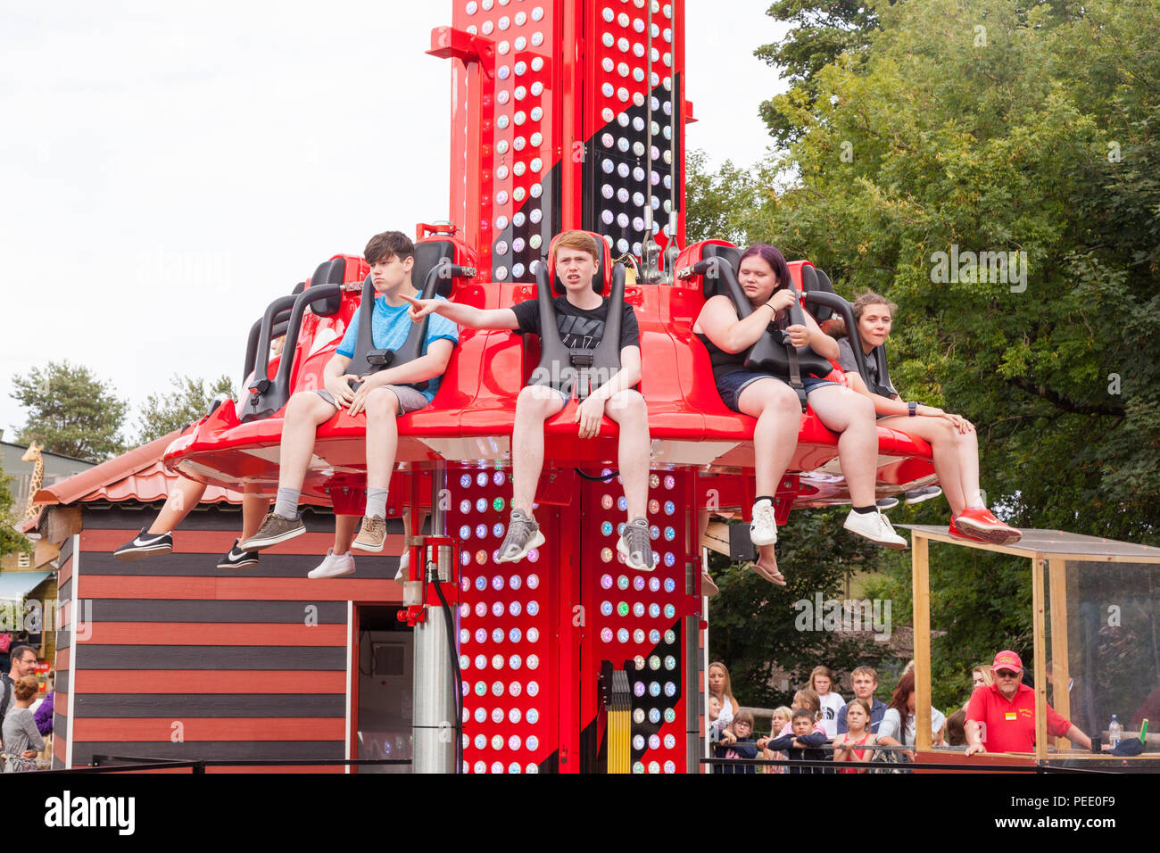 Vertigo ride at Woodlands family theme park, Totnes, Devon, England ...