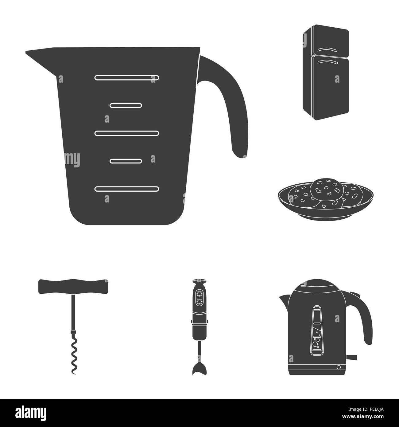 Kitchen equipment black icons in set collection for design. Kitchen and ...