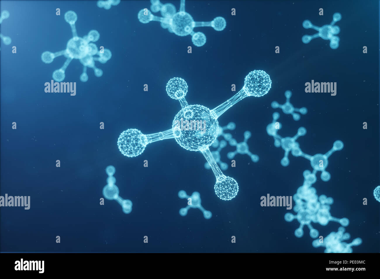 Digital molecules, atoms bacground. Low polygoanl grid structure ...