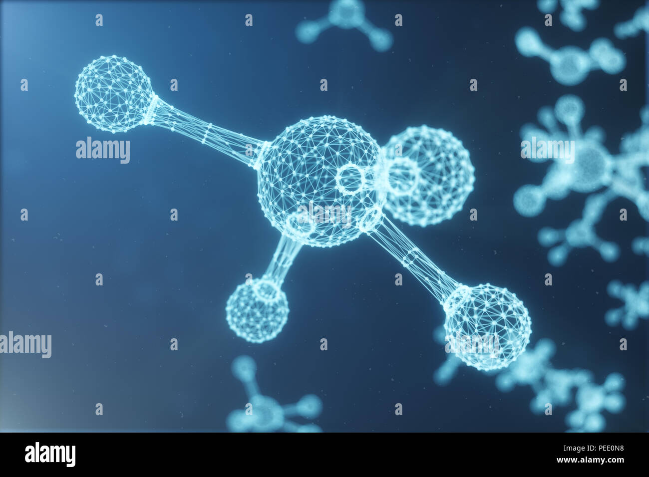 Digital molecules, atoms bacground. Low polygoanl grid structure ...