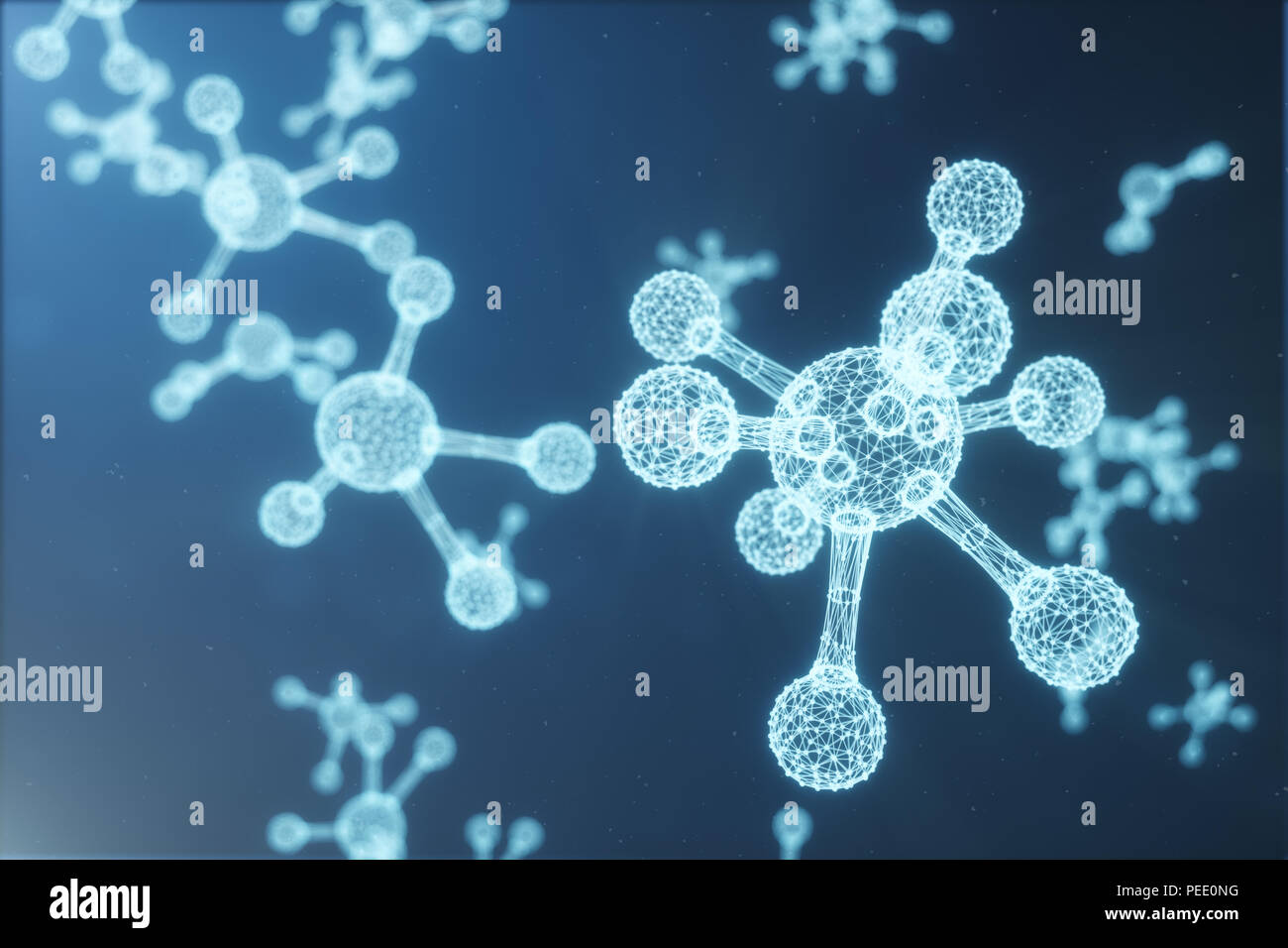 Digital molecules, atoms bacground. Low polygoanl grid structure ...