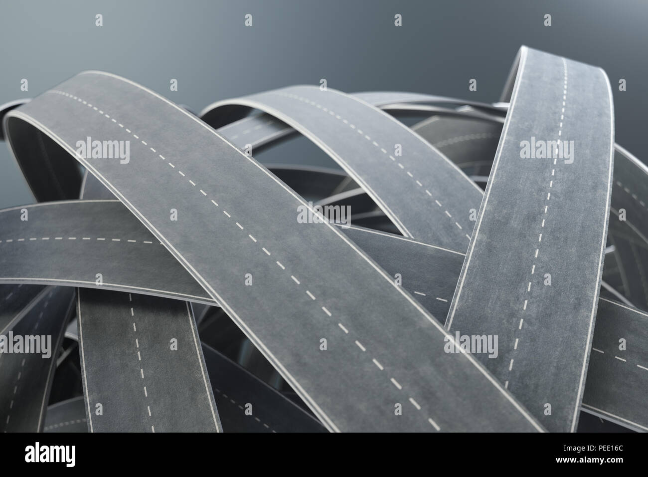 Tangled roads and highways in a chaotic. The concept of an intricate ...