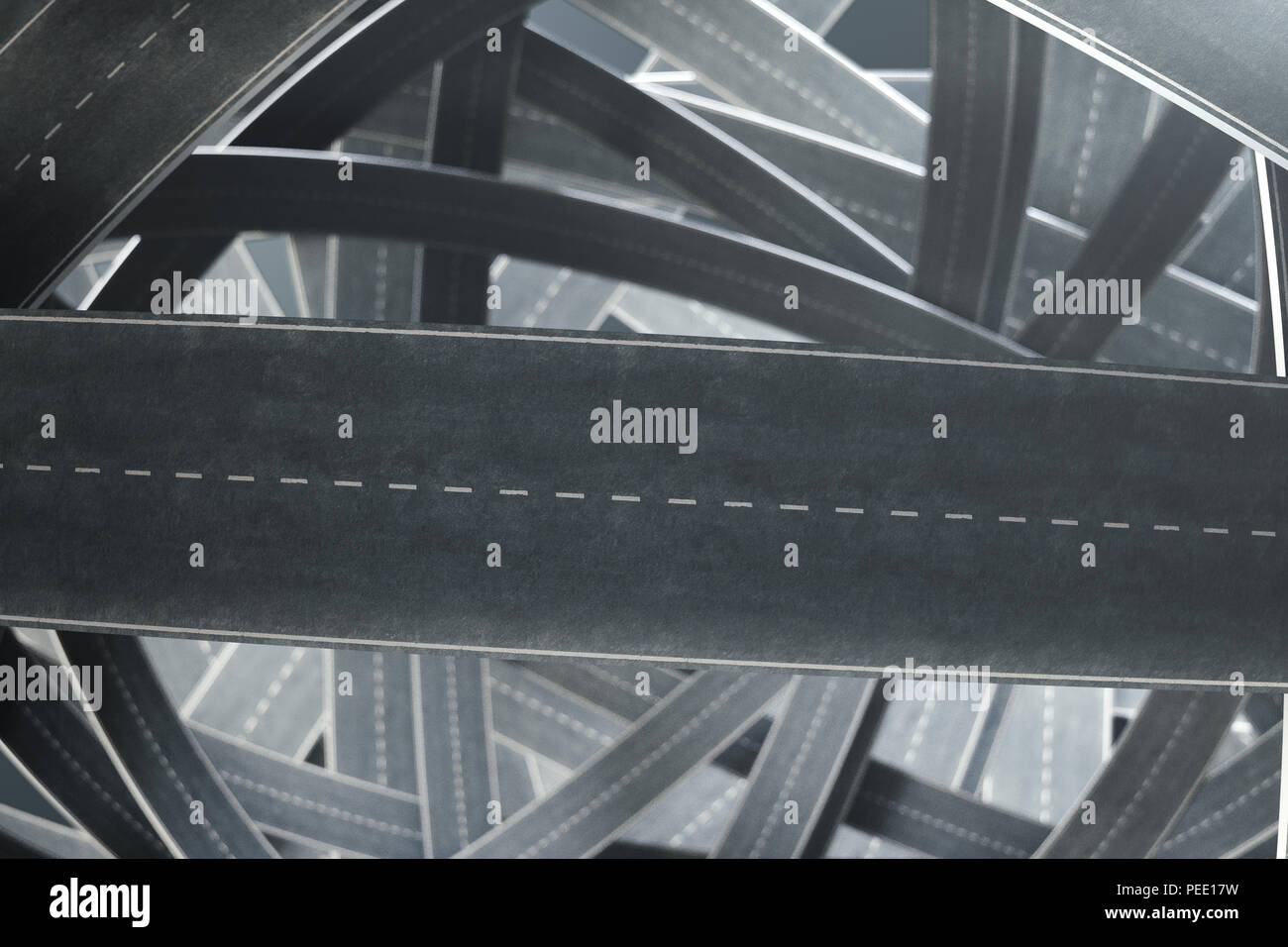 Tangled roads and highways in a chaotic. The concept of an intricate ...