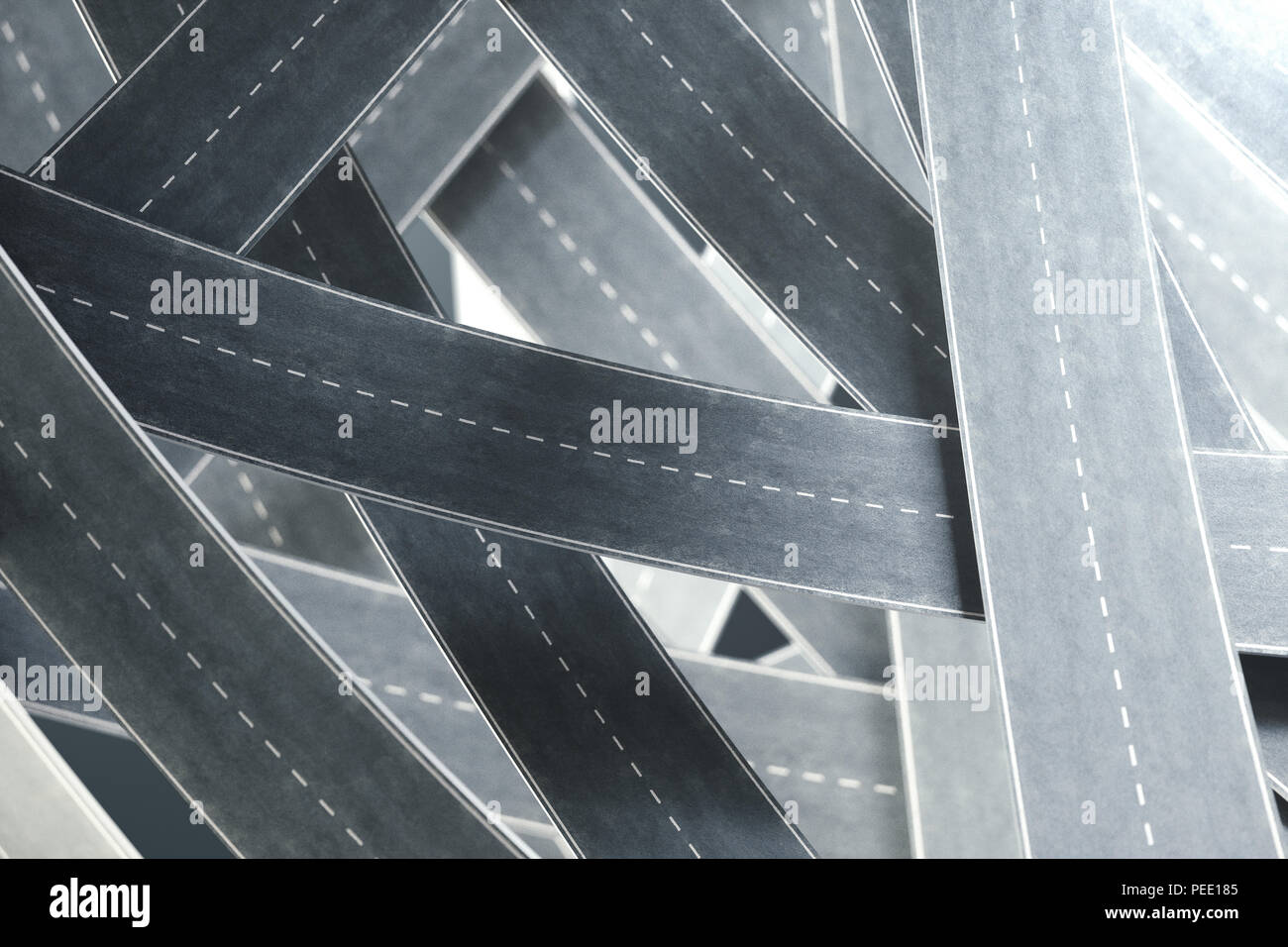 Tangled roads and highways in a chaotic. The concept of an intricate ...