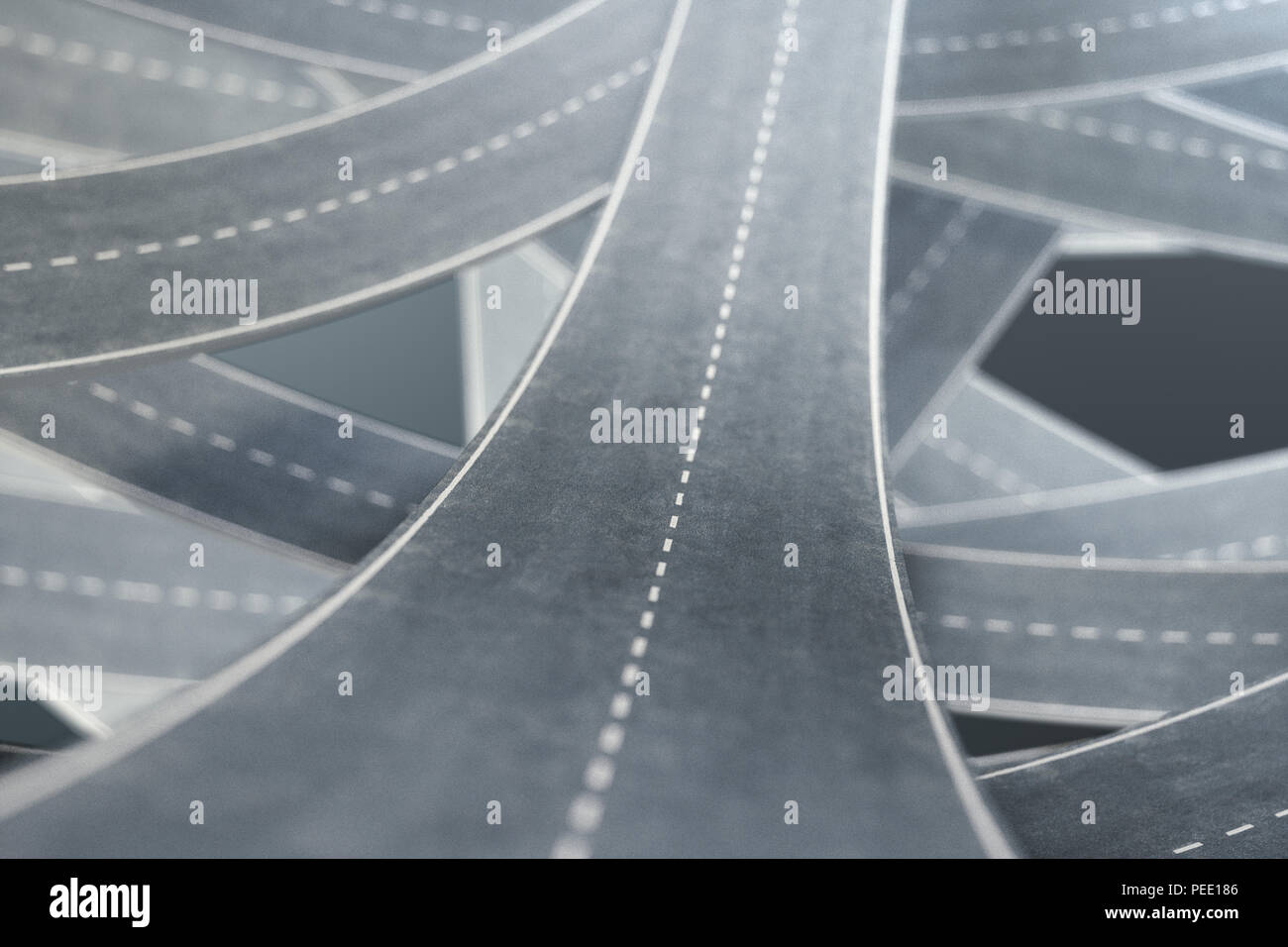 Tangled roads and highways in a chaotic. The concept of an intricate ...