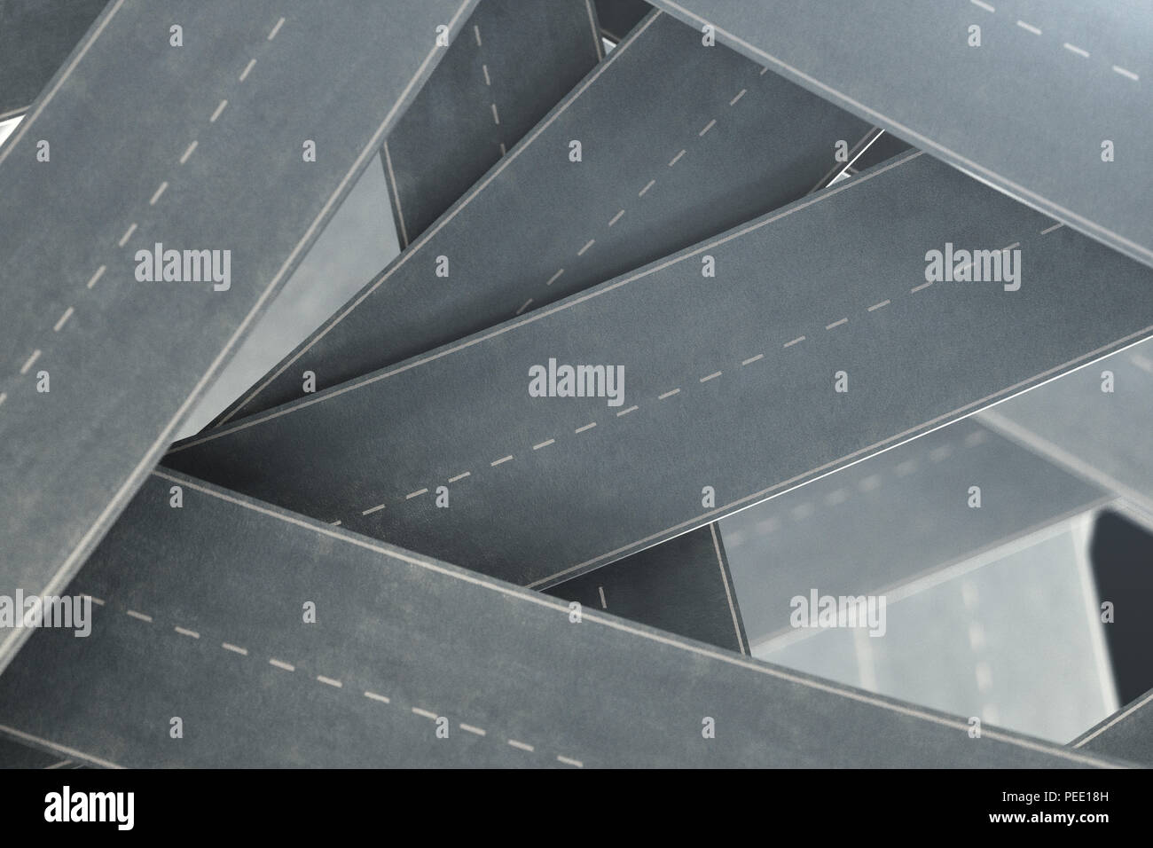 Tangled roads and highways in a chaotic. The concept of an intricate ...