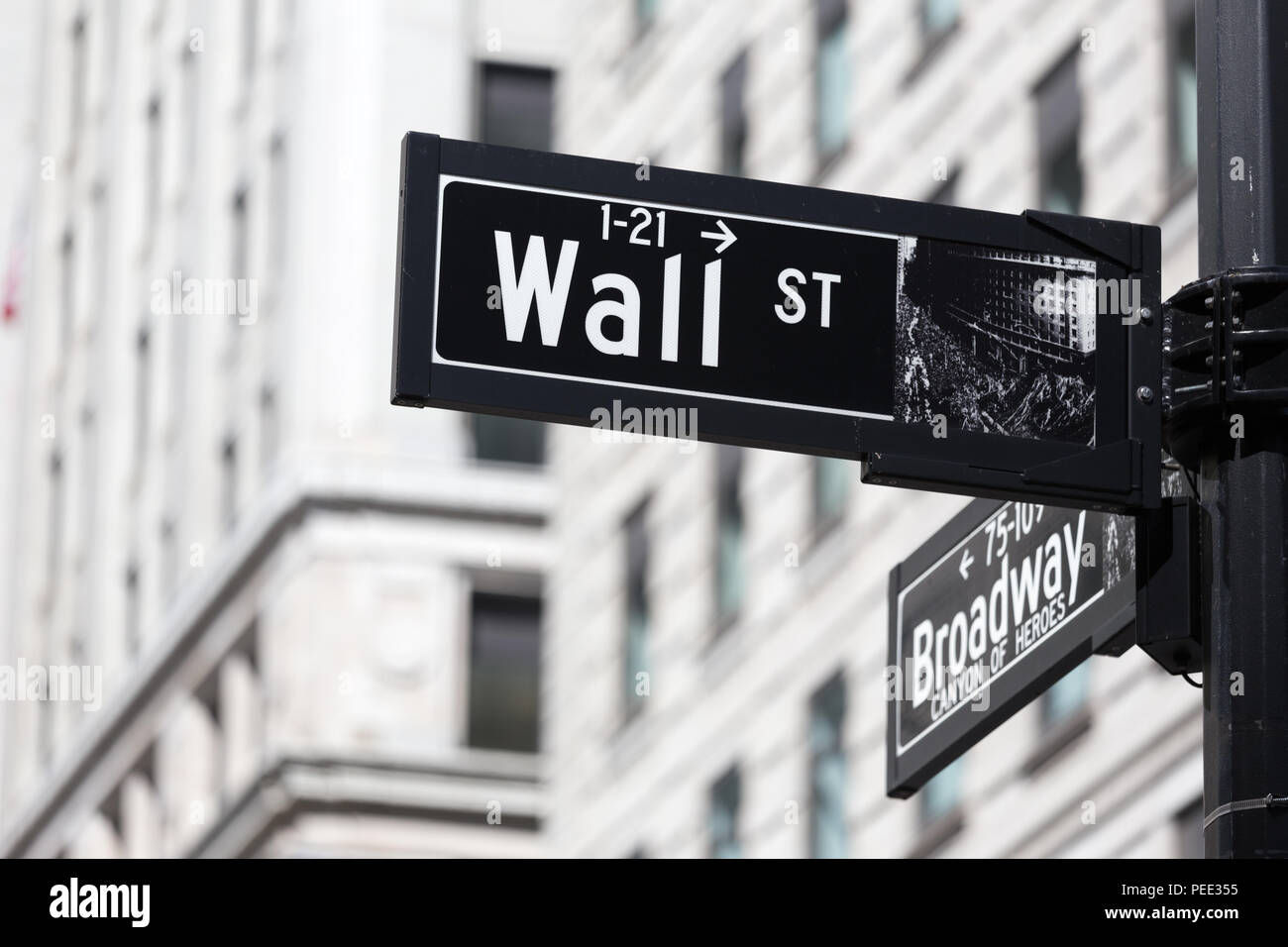 Wall St. street sign in lower Manhattan, New York City Stock Photo - Alamy