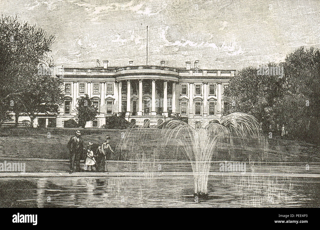 The White House, Washington, America, circa 1893, during the presidency ...