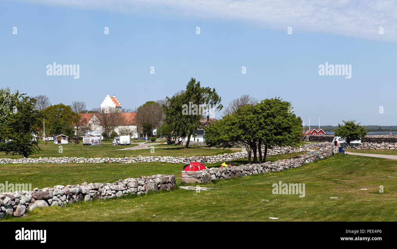 KRISTIANOPEL, SWEDEN ON MAY 14, 2018. View of the camping from the ...