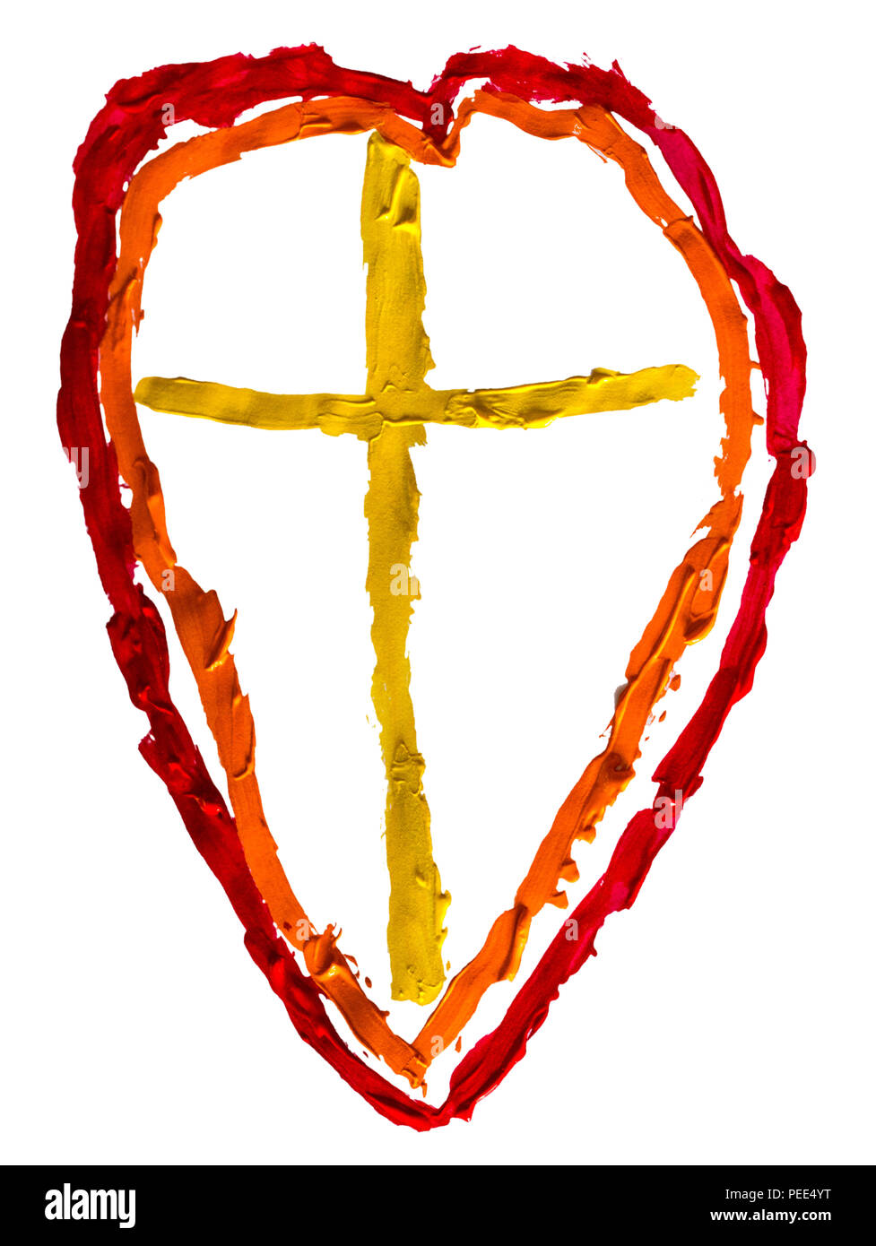 Child's drawing, I love Jesus text writing on heart Stock Photo - Alamy
