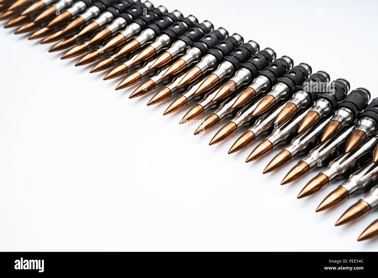 Ammo belt, chain , full of bullets Stock Photo - Alamy