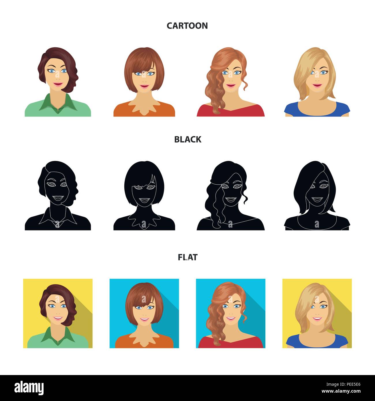 The appearance of a woman with a hairdo, the face of a girl. Face and ...