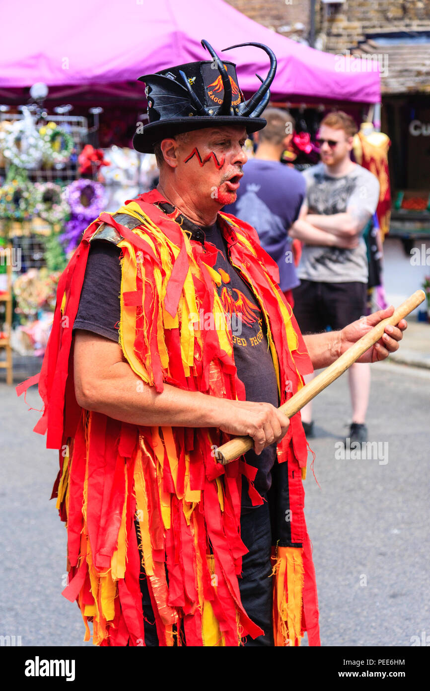 Traditional English folk dancer, man from the Ragged Phoenix Morris ...