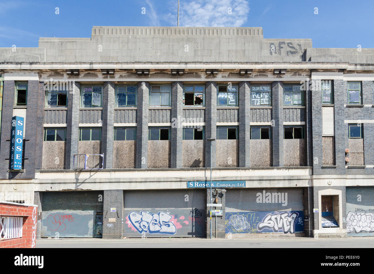 Derelict factory of S Rose & Co Wholesale Clothiers in Bordesley Street ...