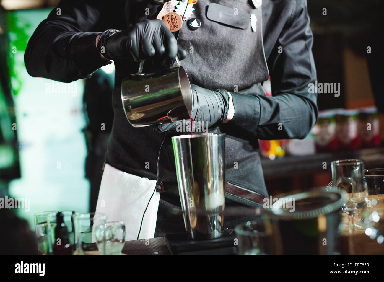 championship among coffee houses, members of teams show barista's skill ...