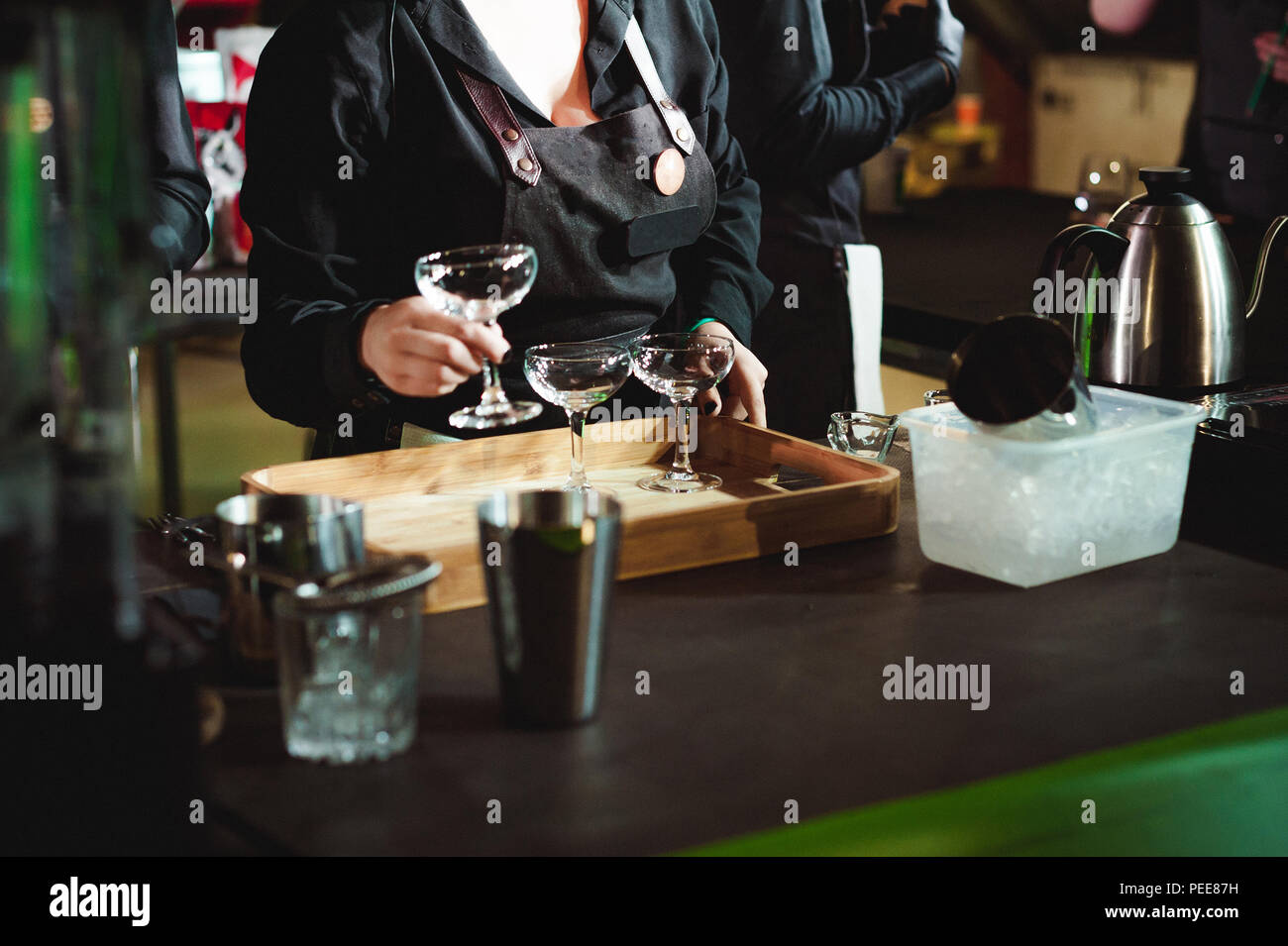 championship among coffee houses, members of teams show barista's skill ...