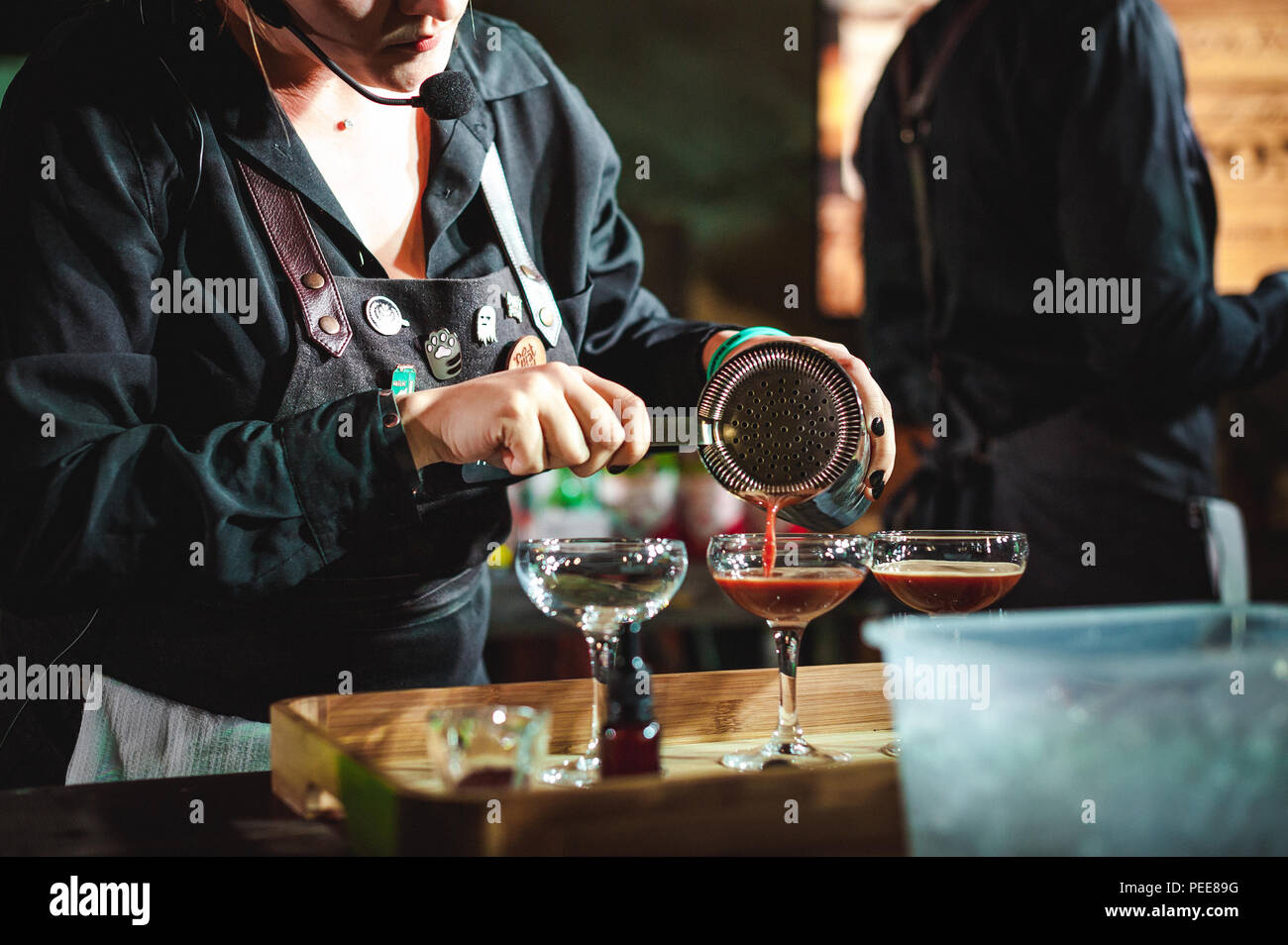 championship among coffee houses, members of teams show barista's skill ...