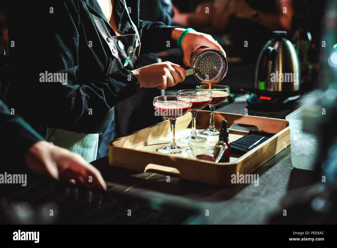 championship among coffee houses, members of teams show barista's skill ...