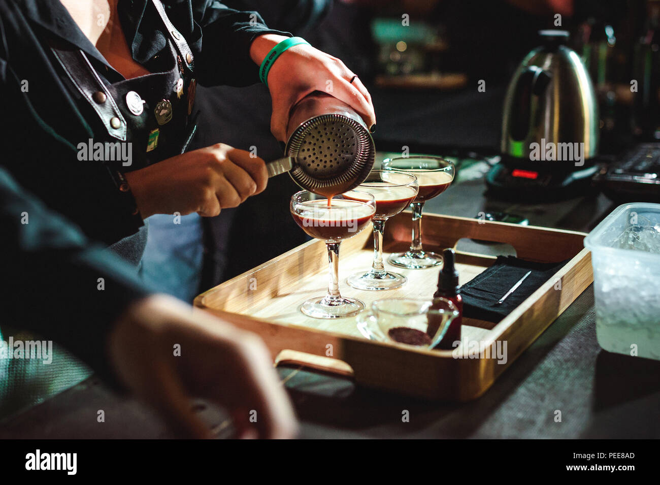 championship among coffee houses, members of teams show barista's skill ...