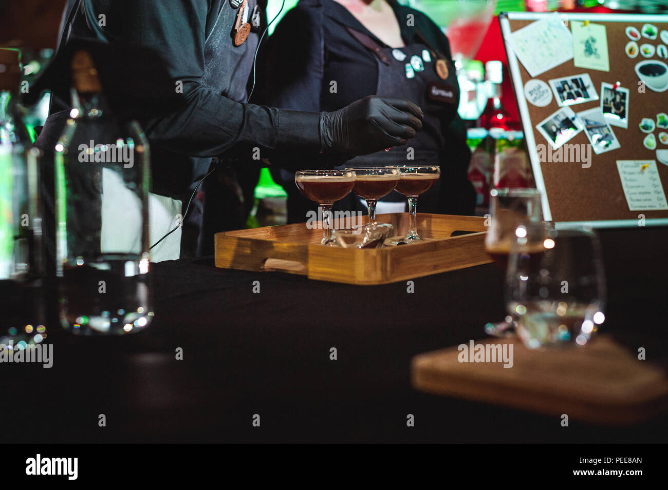 championship among coffee houses, members of teams show barista's skill ...