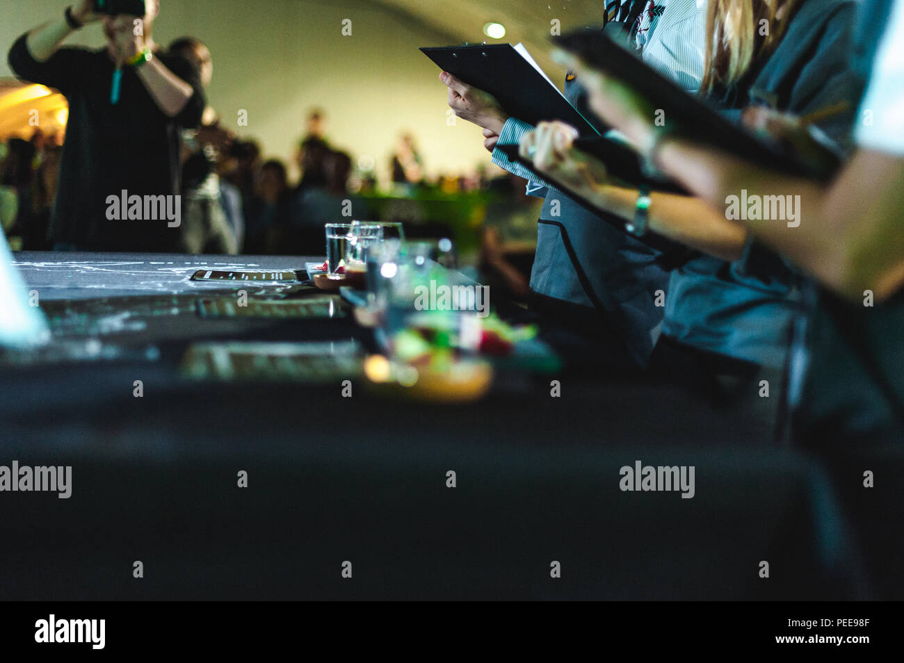 championship among coffee houses, members of teams show barista's skill ...