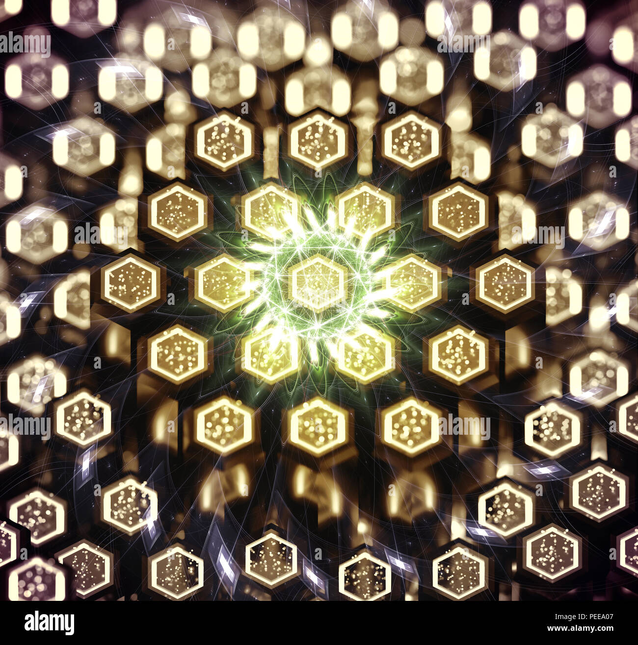 Artificial intelligence concept with hexagonal units Stock Photo - Alamy