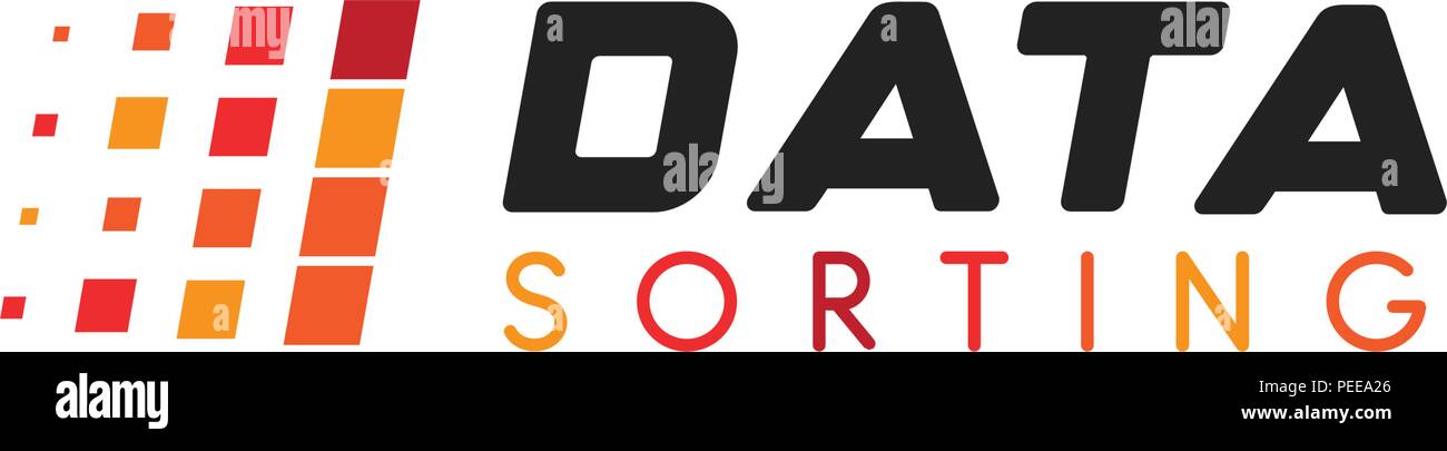 Big data base vector emblem. Data sorting geometric icon. Information ...