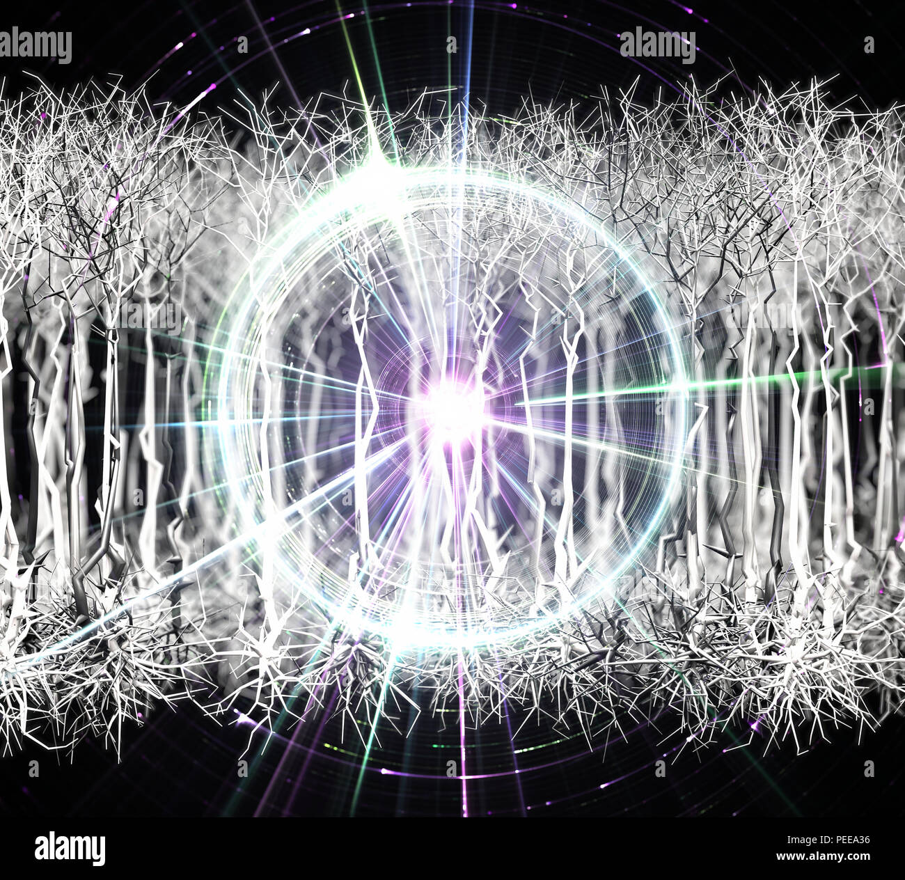 Artificial intelligence concept made of white neurons Stock Photo - Alamy