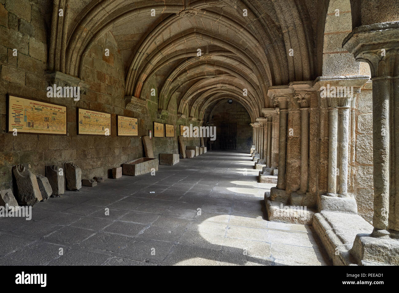 Cloister of the Cathedral of Santa Maria de Tui, Pontevedra, Galicia ...