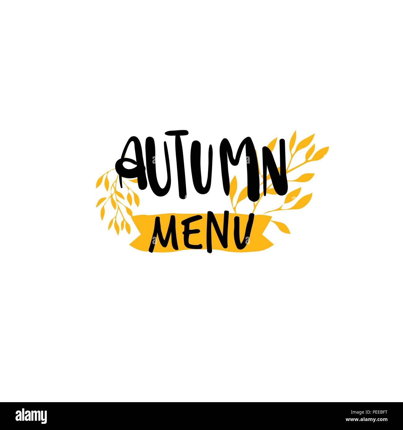 autumn menu badge isolated design label season lettering for logo ...