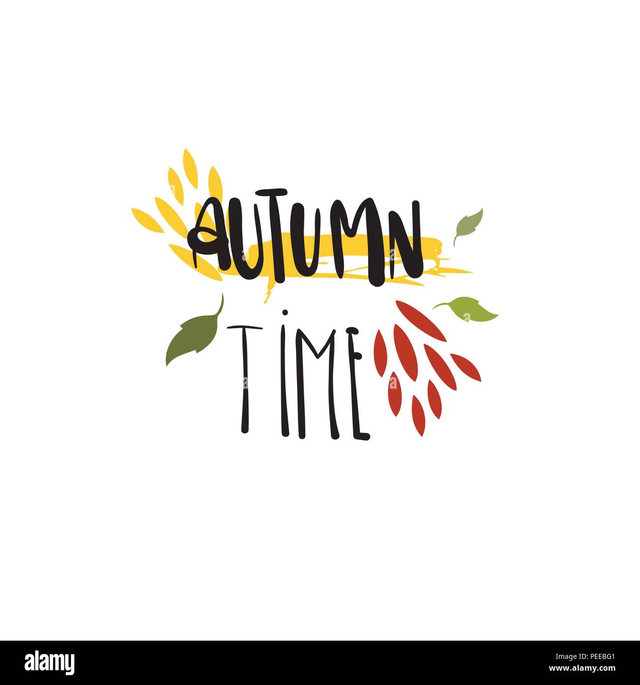 autumn time badge isolated design label season lettering for logo ...
