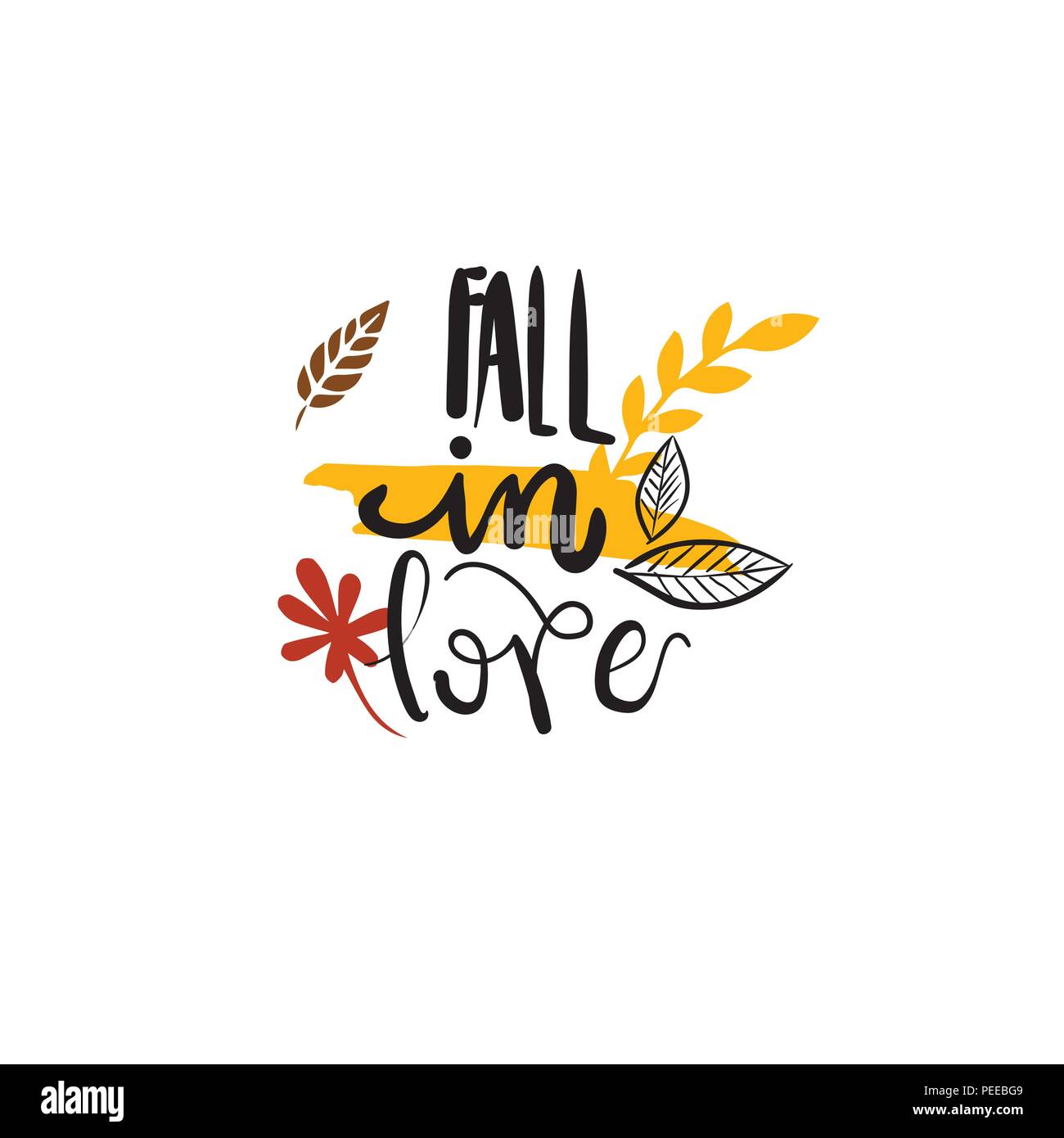 fall in love autumn badge isolated design label season lettering for ...