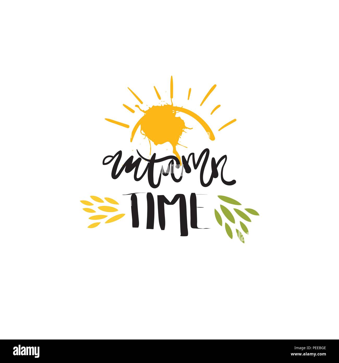 welcome time autumn badge isolated design label season lettering for ...