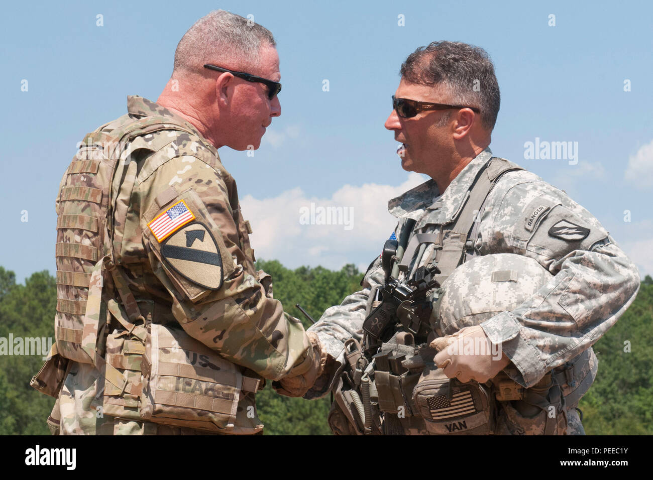 Maj. Gen. Michael Bills (left), 1st Cavalry Division commanding general ...