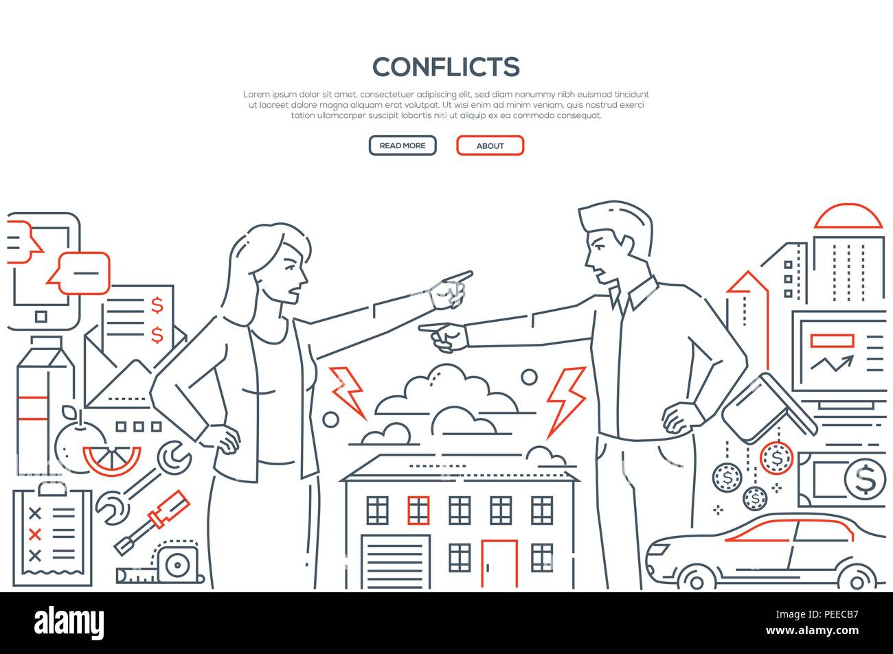 Couple conflict suit Stock Vector Images - Alamy