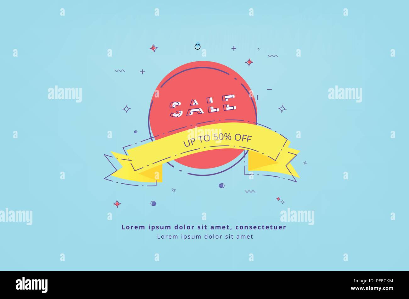 Sale card with ribbon. Element for graphic design - banner, ad, poster ...