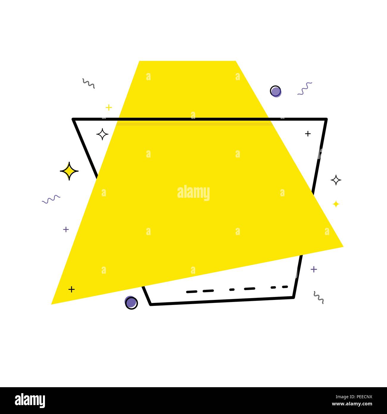 Flat yellow geometric banner for ad. Element for graphic design ...